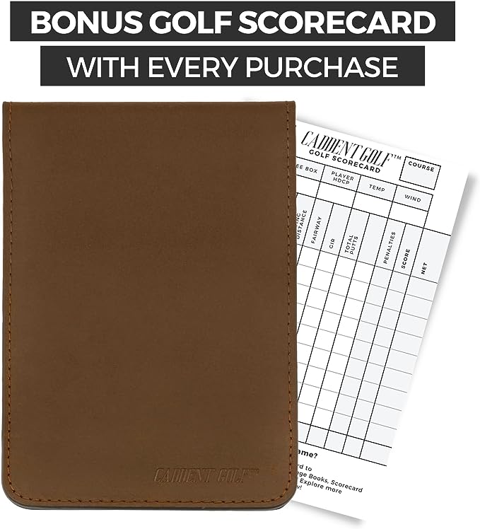 Premium Leather Golf Scorecard Holder & Yardage Book Cover – Caddent Golf